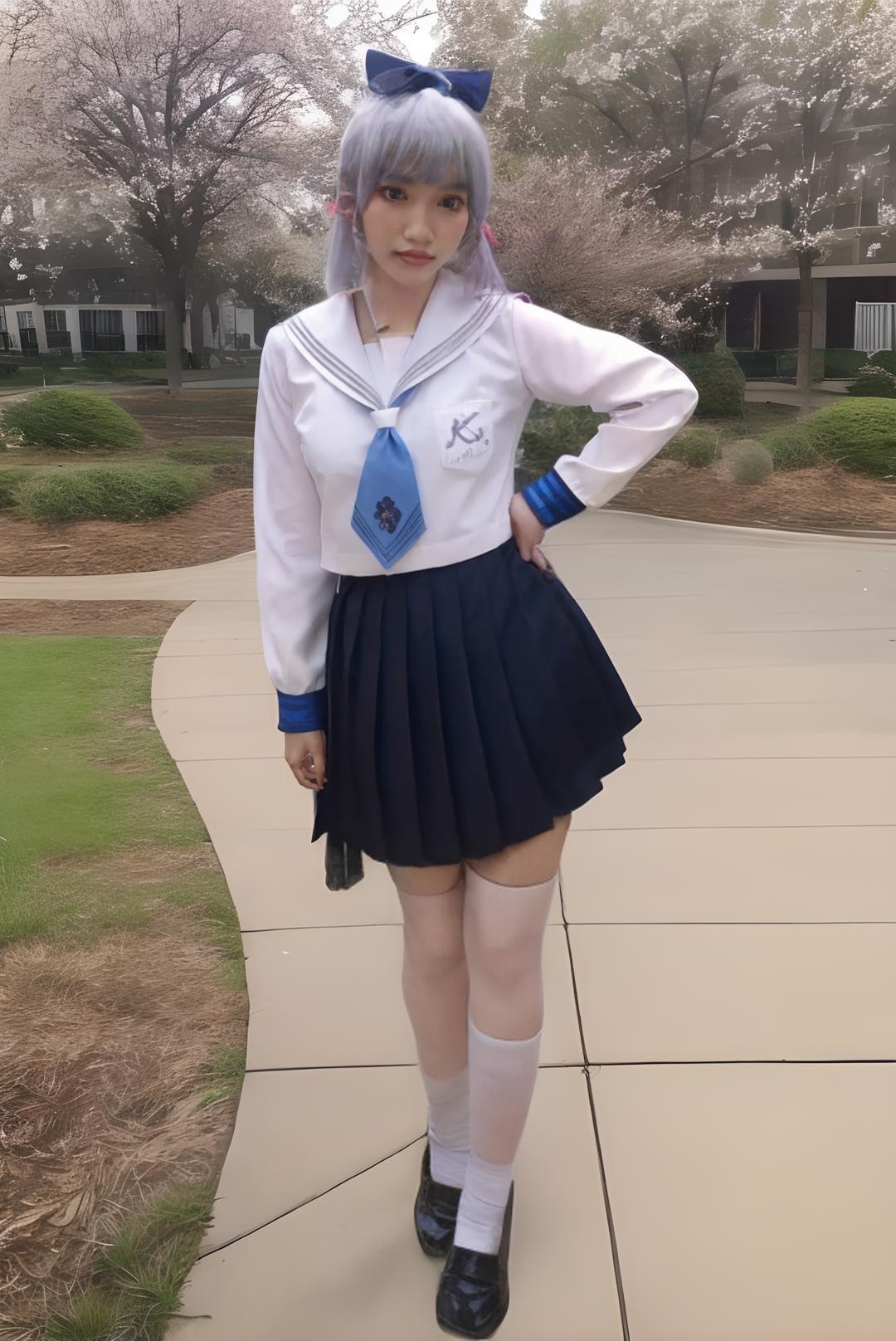 Kamisato Ayaka School Uniform Cosplay by Niken ニケン・ファトナ | Civitai