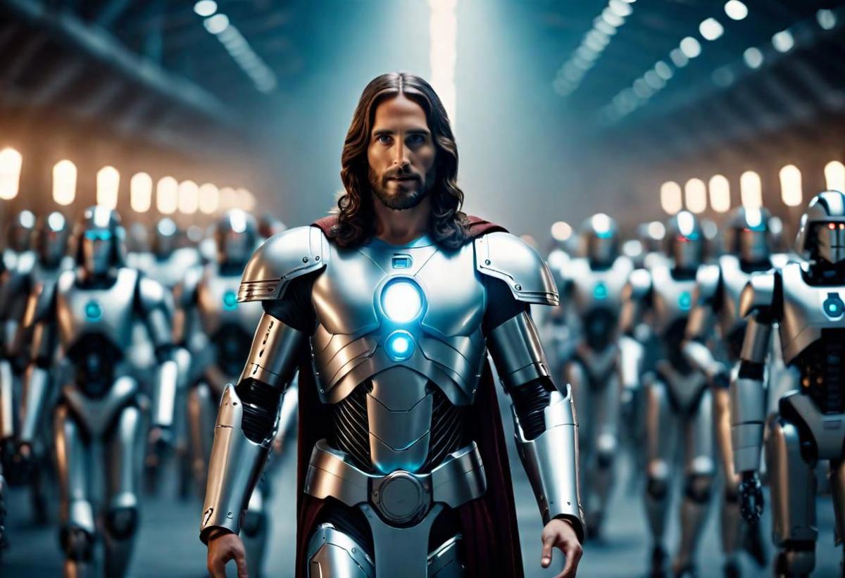 Cyborg Jesus Christ and his robot army | Civitai