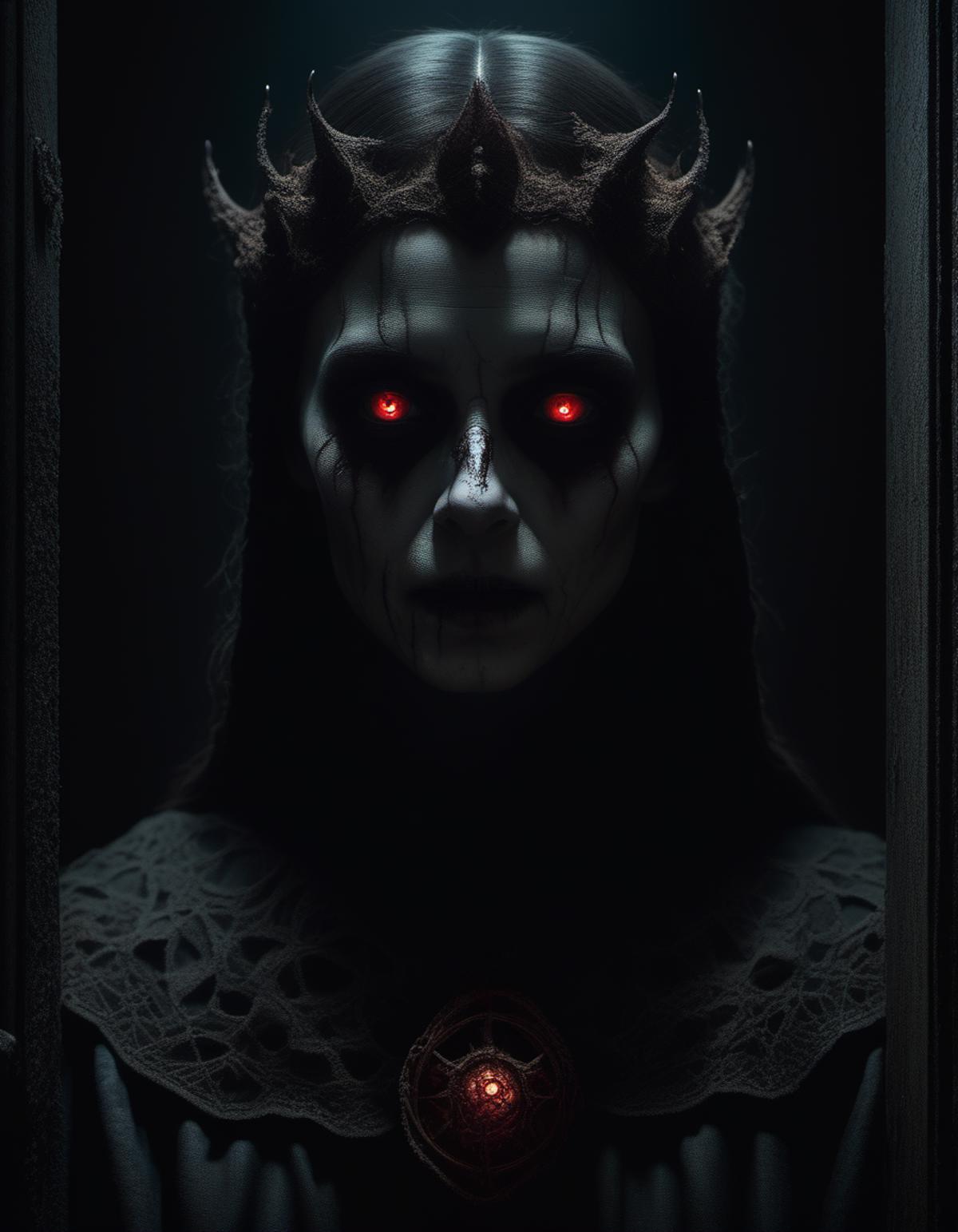 Terrifying depiction of a girl transformed into a monstrous entity ...