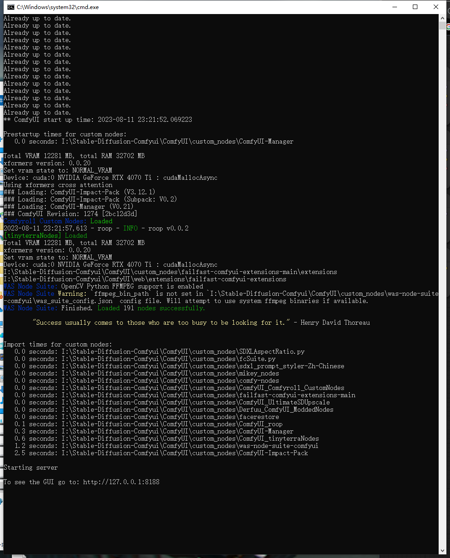 Comfyui starts auto-updating custom nodes For the portable version - for any model | Stable ...