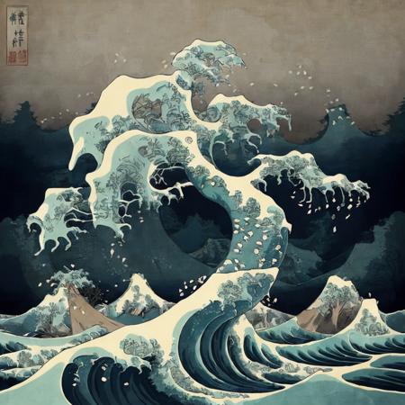 The Great Wave off Kanagawa art style lora - v1.0 | Stable Diffusion ...