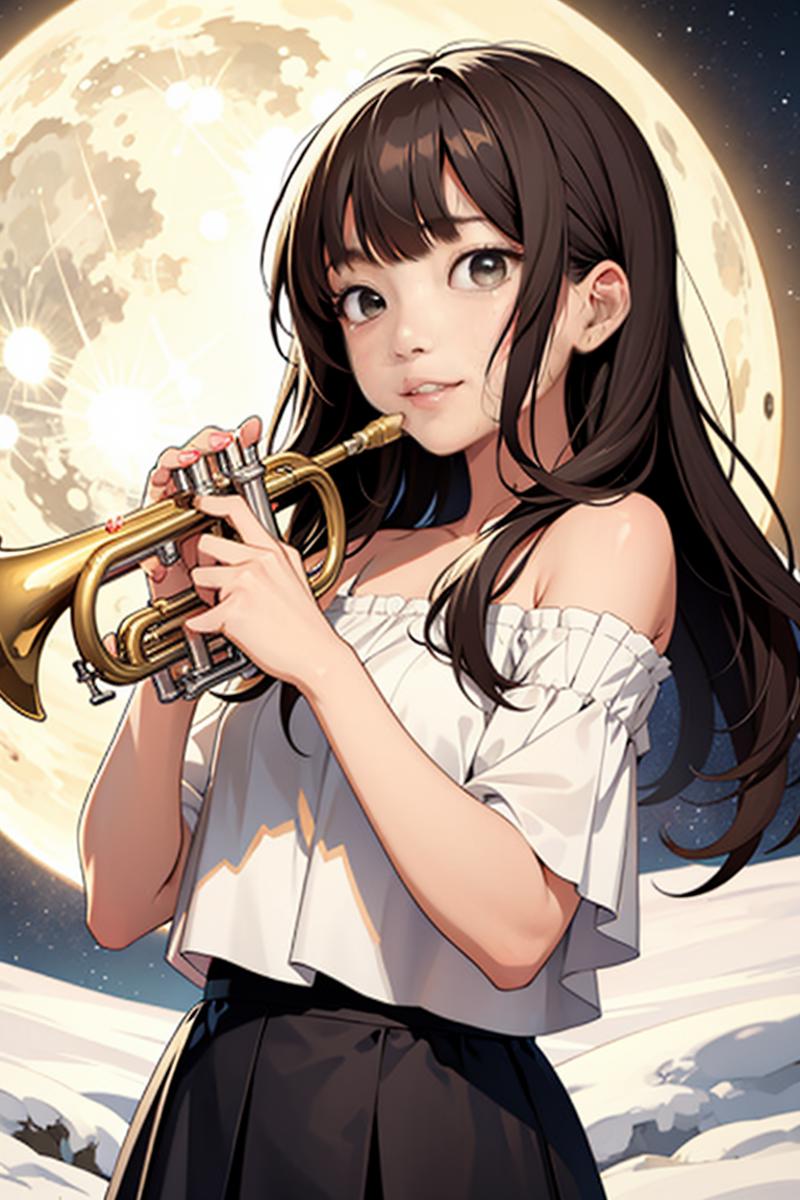 Anime Girl Playing Trumpet