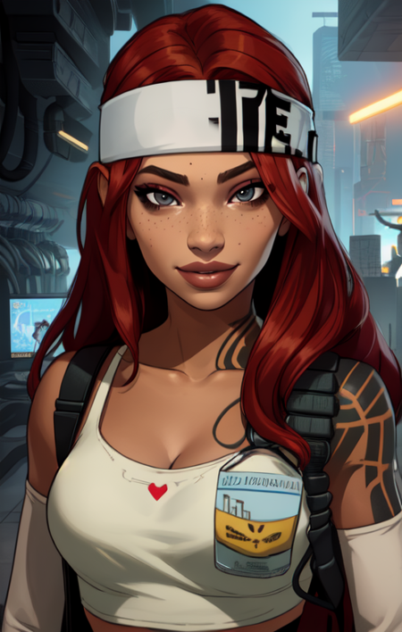 AI Image Creation Lifeline, red hair, brown eyes, long h - AIEasyPic